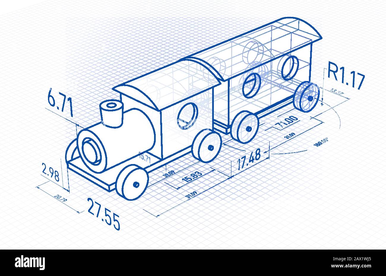 Wooden Train Blueprints
