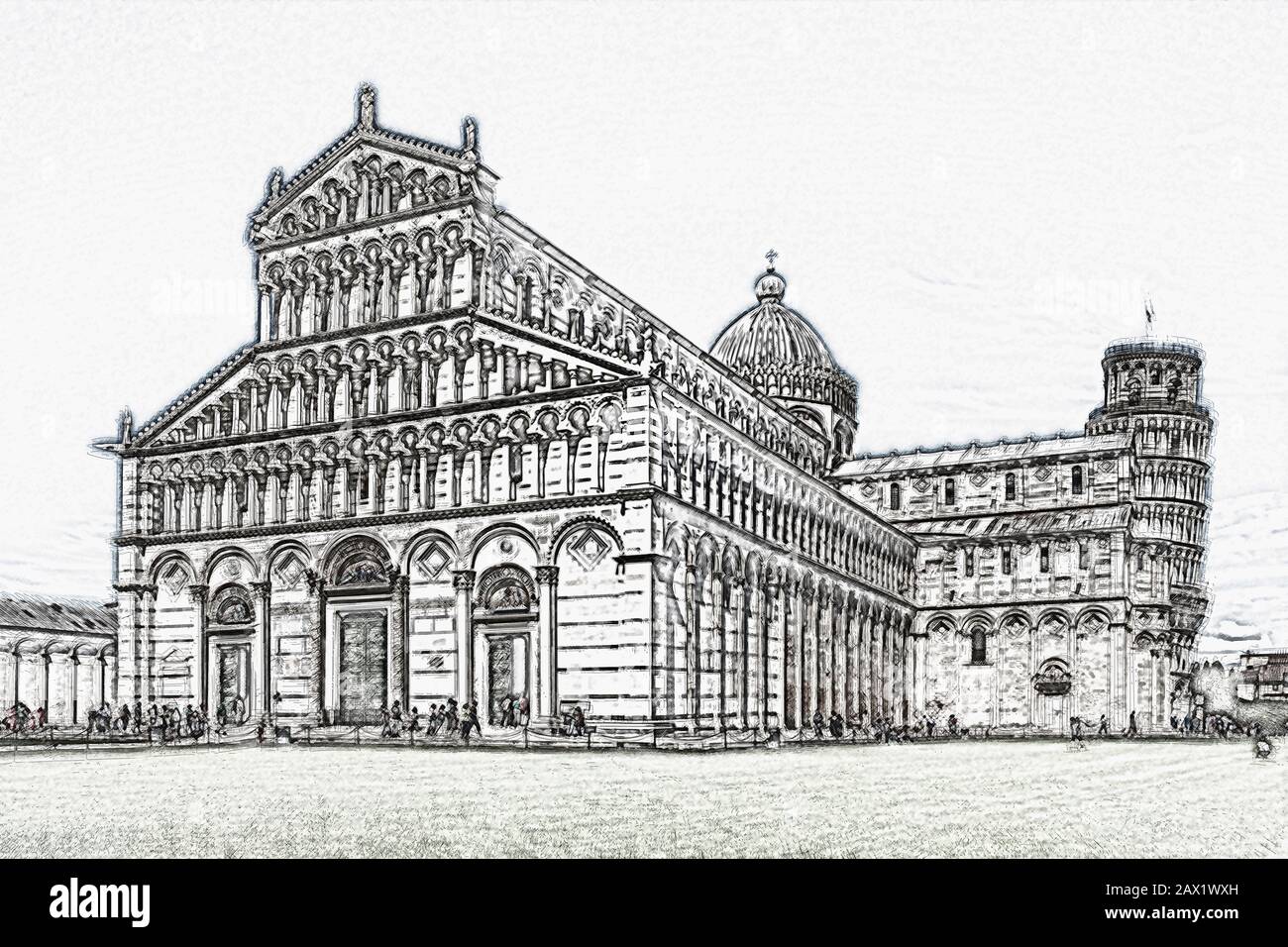 Pisa Cathedral Interior Perspective Drawings Pisa: Baptistery And