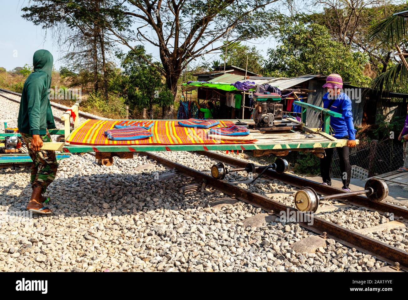 Railway Workers Turning The Train Around For The Return Journey, The ...