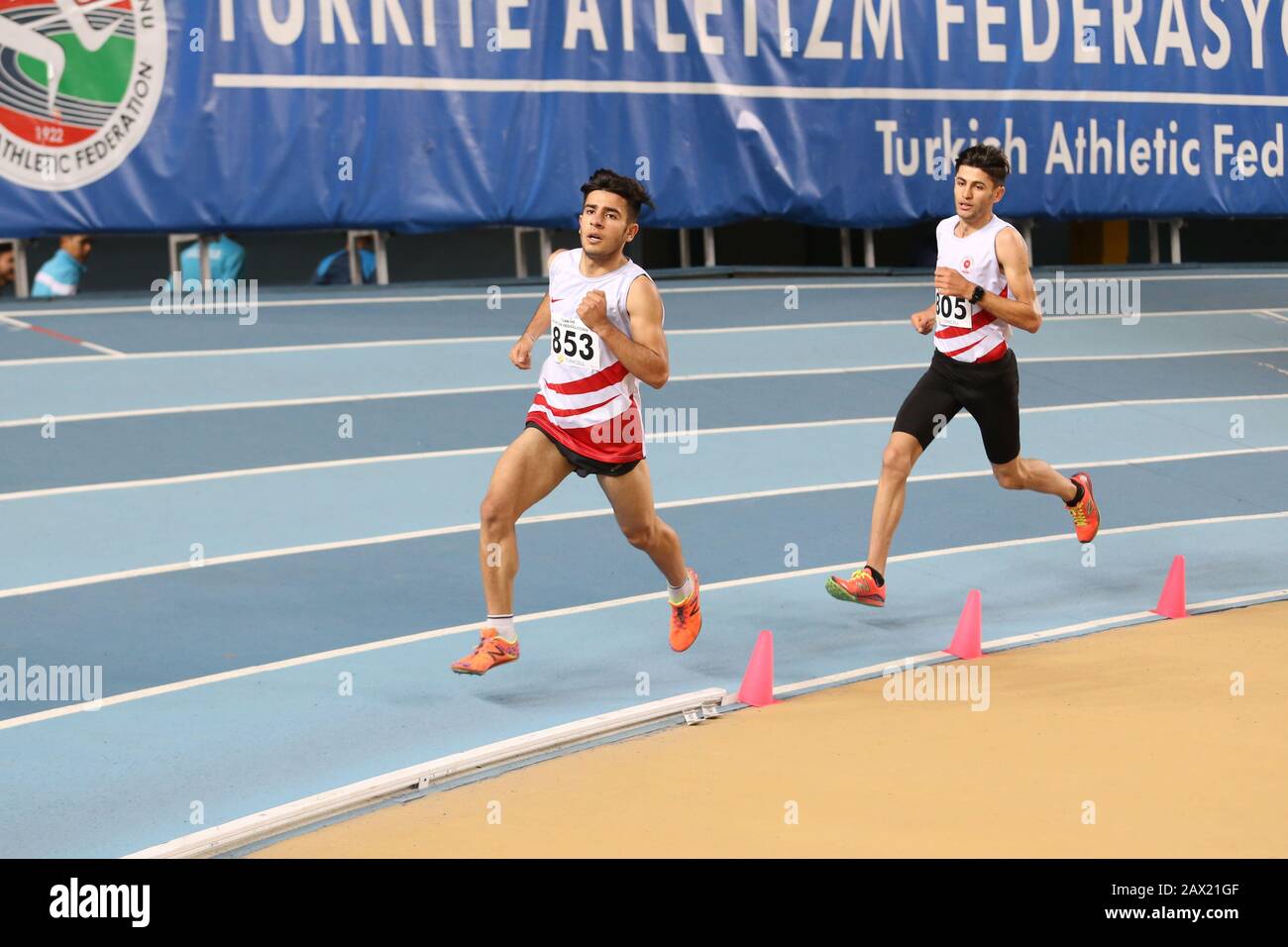 ISTANBUL, TURKEY - JANUARY 26, 2020: Athletes running during Turkish ...