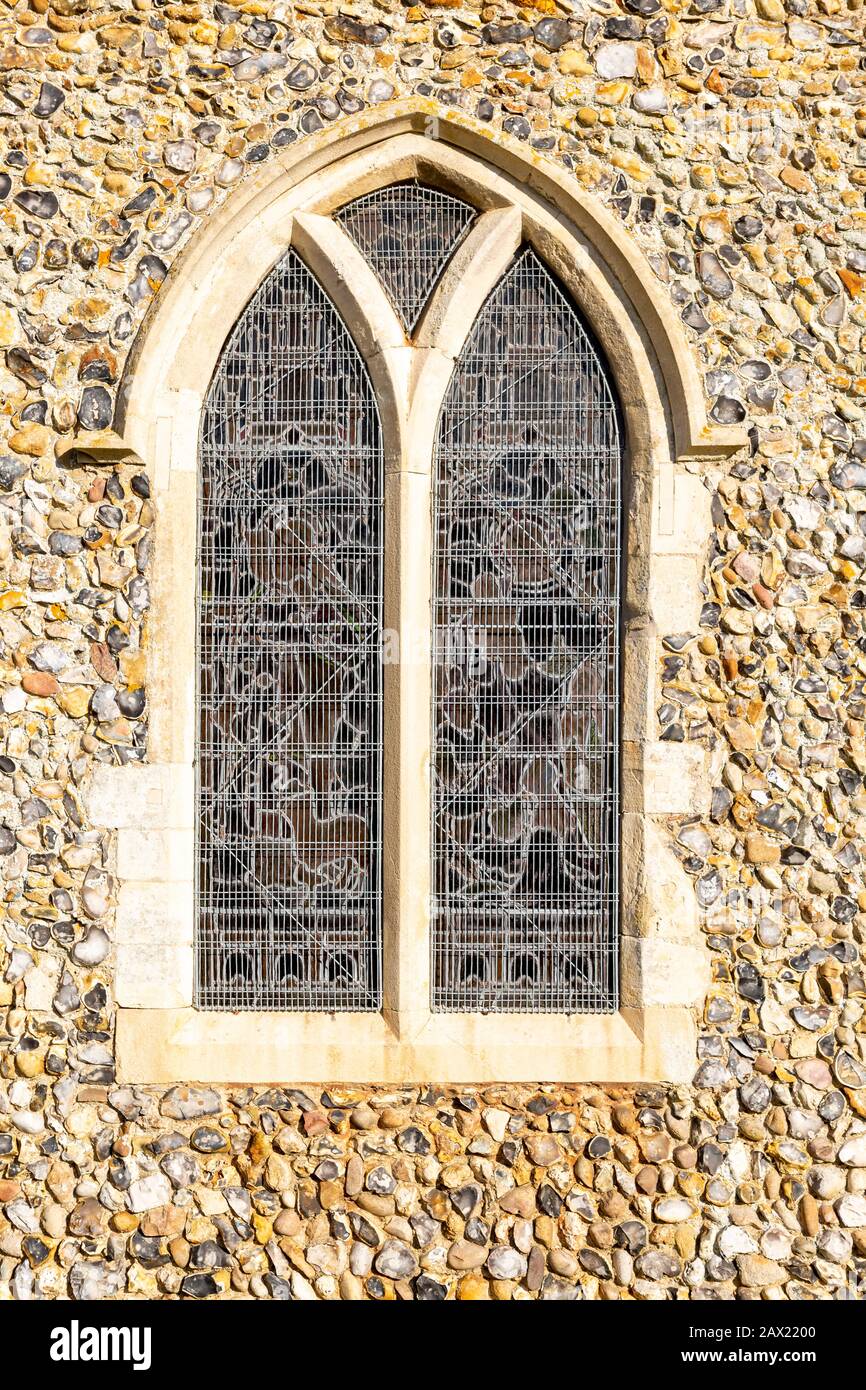 Village parish church of All Saints, Suffolk, England, UK Y shaped ...