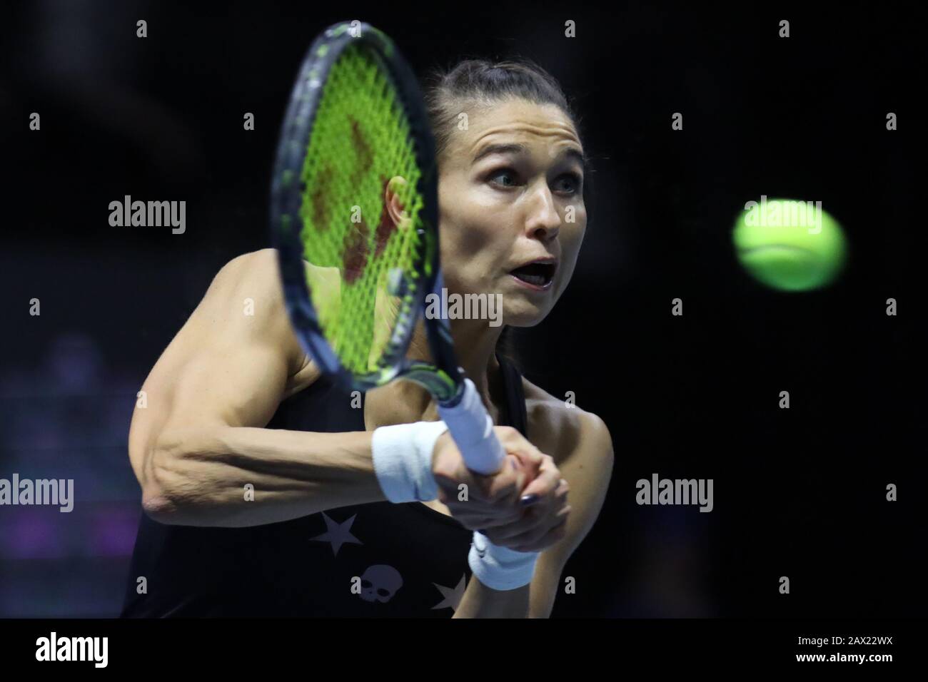 Vitalia Diachenko of Russia plays against Maria Sakkari (not seen) of ...