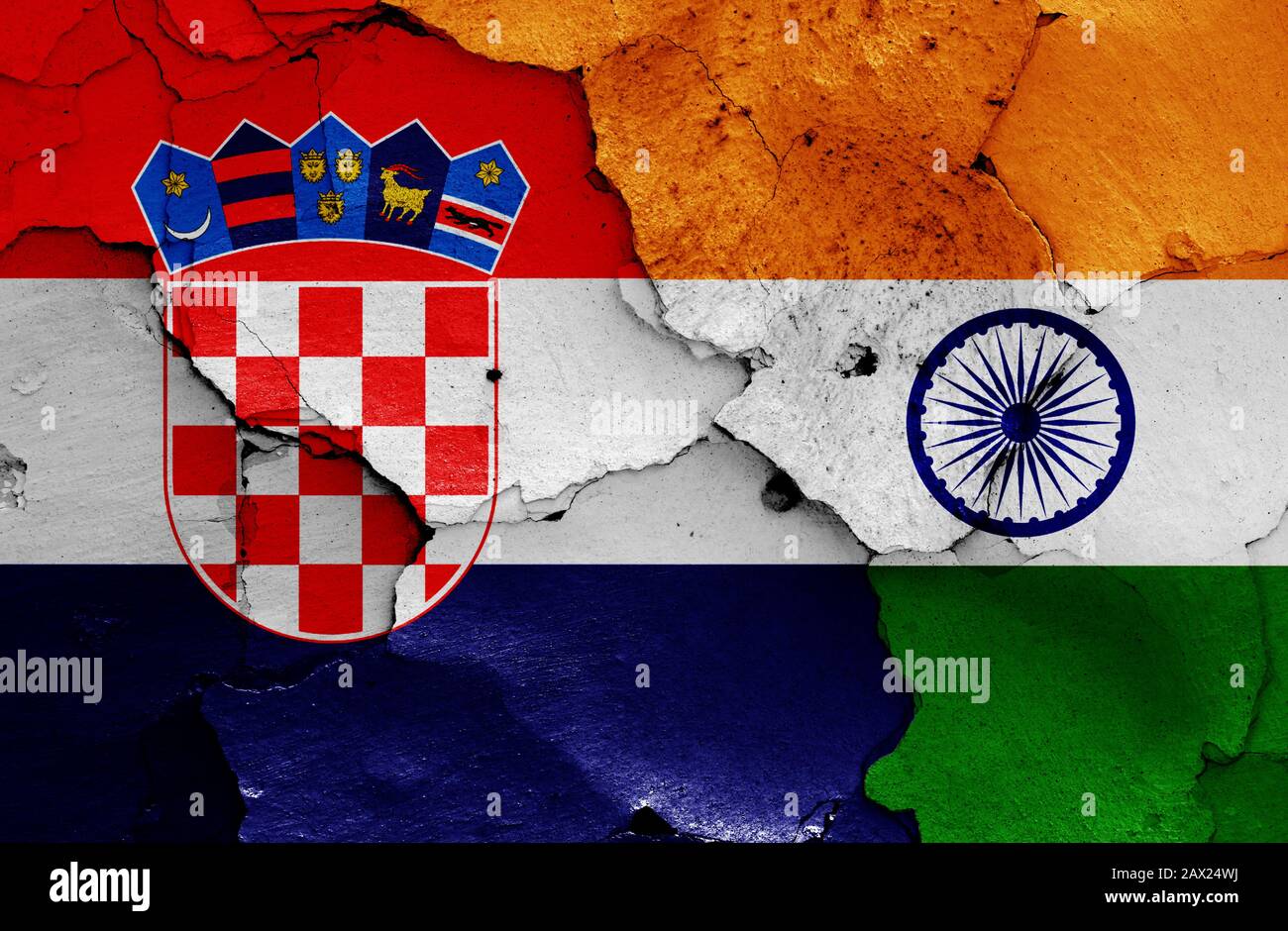 Croatia india national flags partnership hi-res stock photography and ...