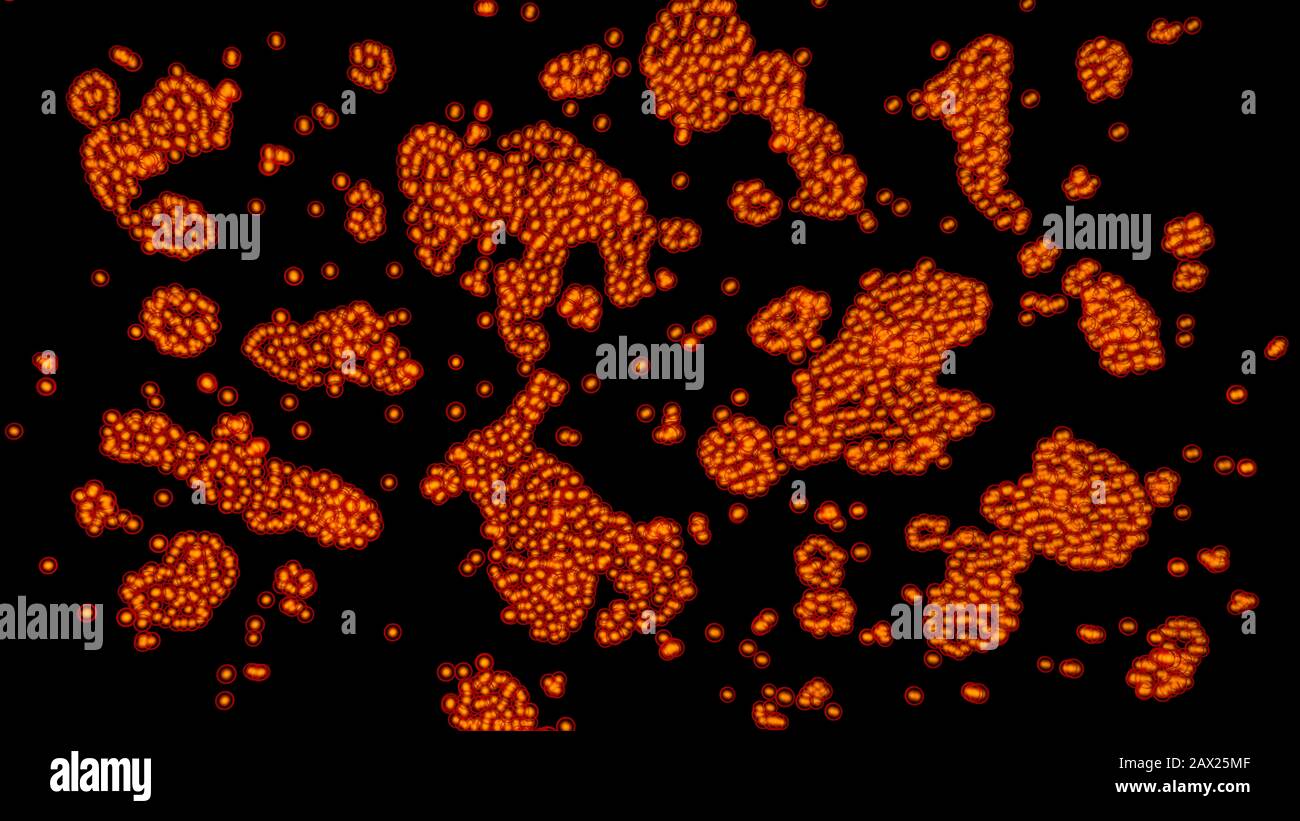 Microbes, atoms , cells coagulating , crystallize, reproducing ...