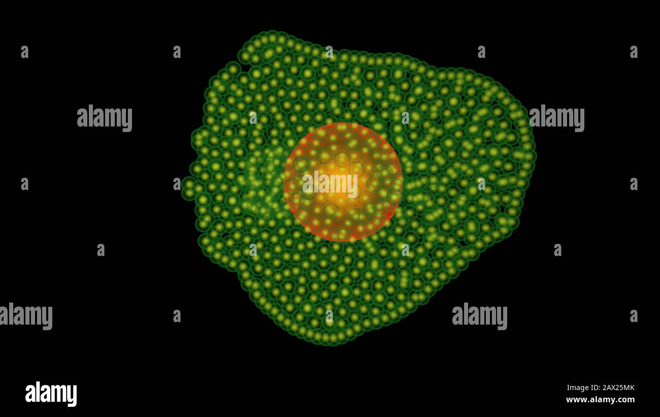 Microbes, drug molecules , nanobots envelope and kill target cell. 3d ...