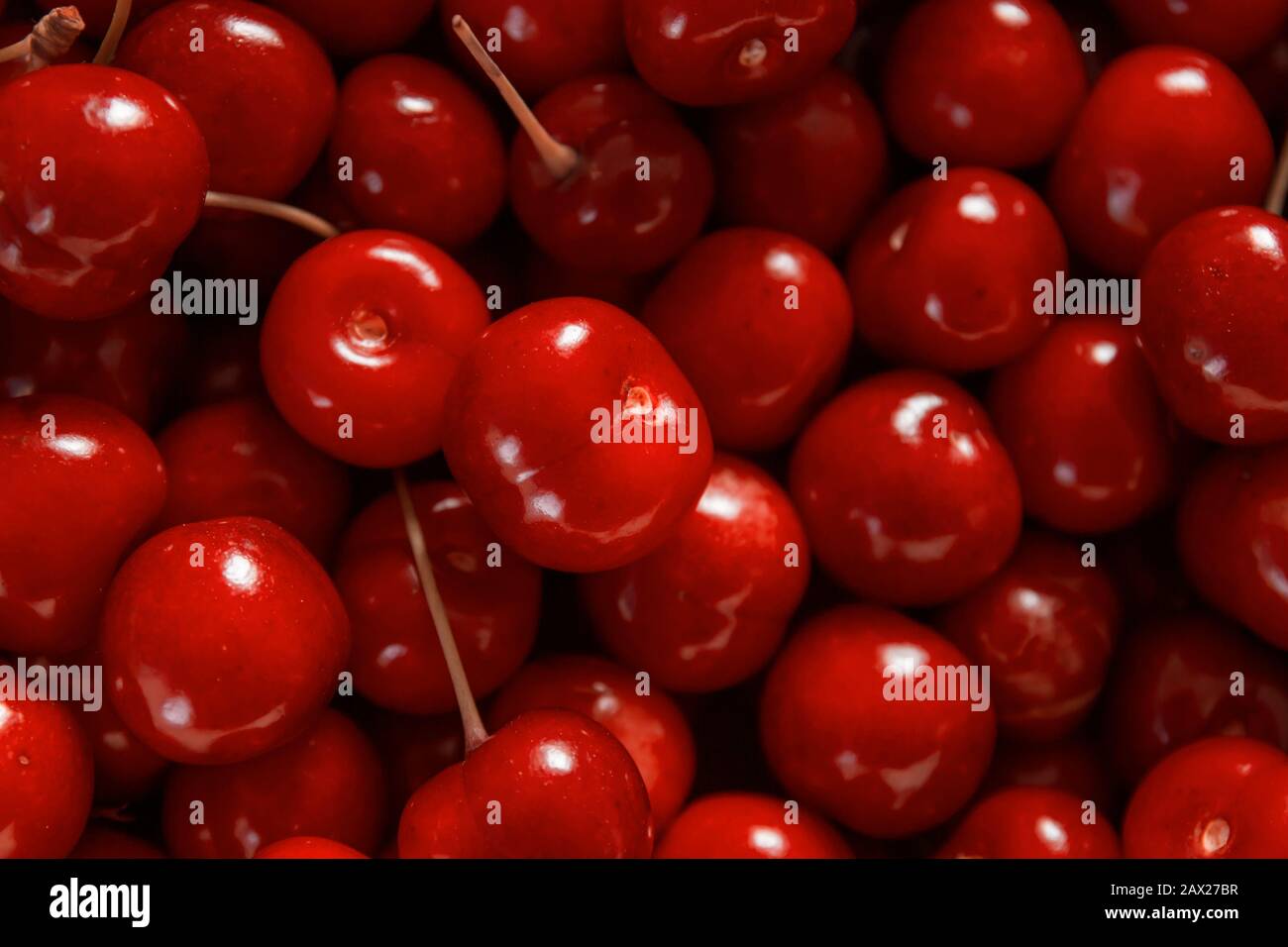 Sweet red cherries close up Stock Photo - Alamy