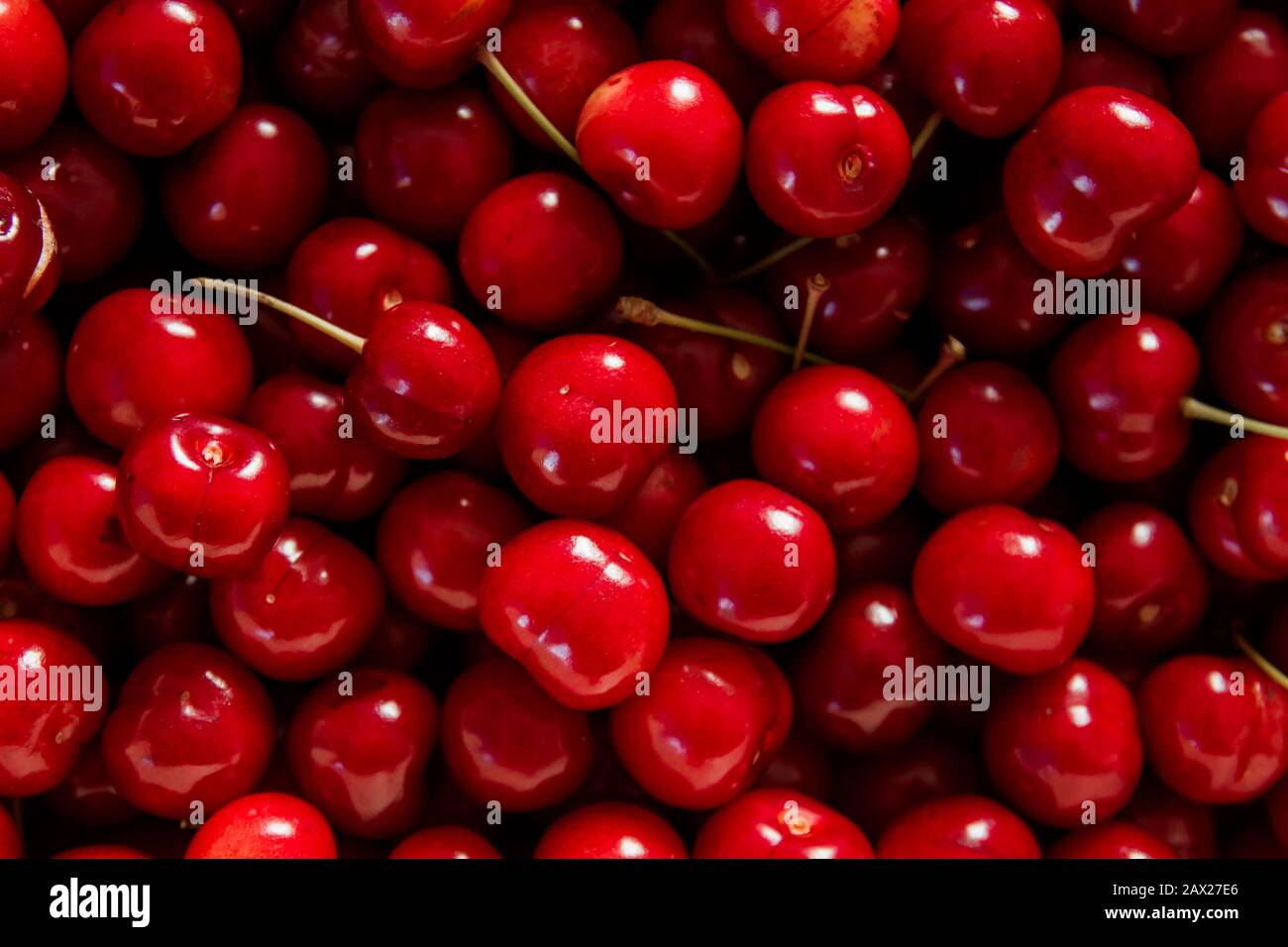 Sweet red cherries close up Stock Photo - Alamy