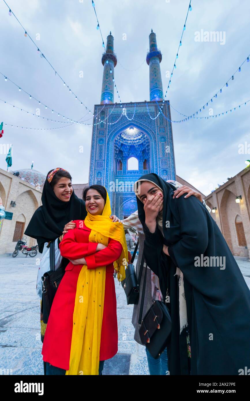 Jame Mosque, Yazd, Iran, Western Asia, Asia, Middle East Stock Photo ...