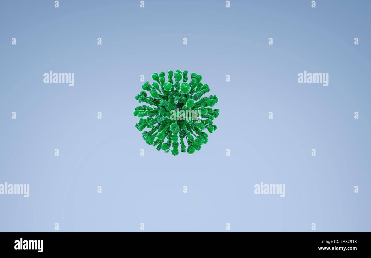 Coronavirus cell structure 3D illustration of Novel coronavirus showing ...