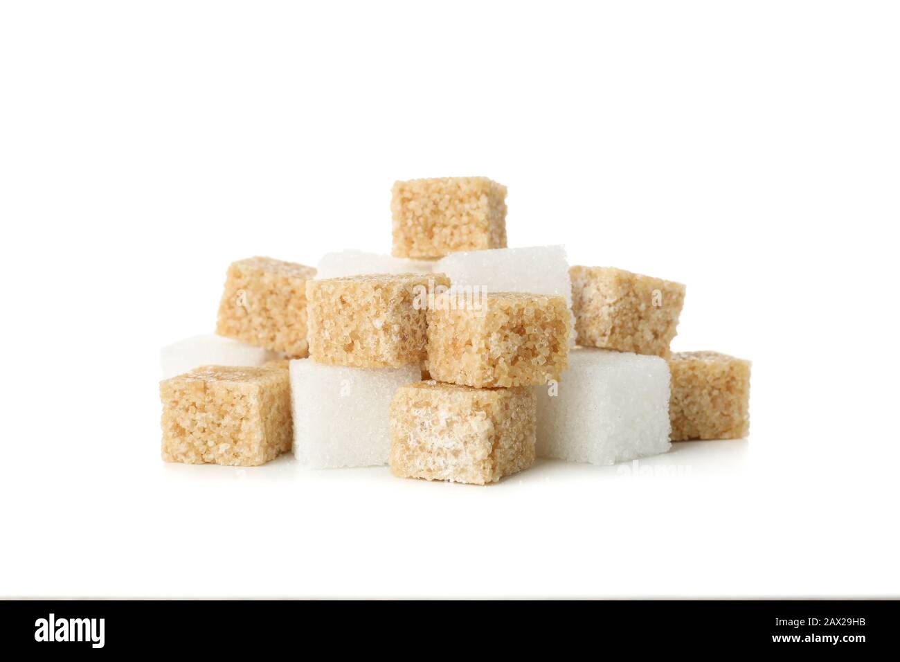 Sugar cubes isolated on white background, close up Stock Photo - Alamy
