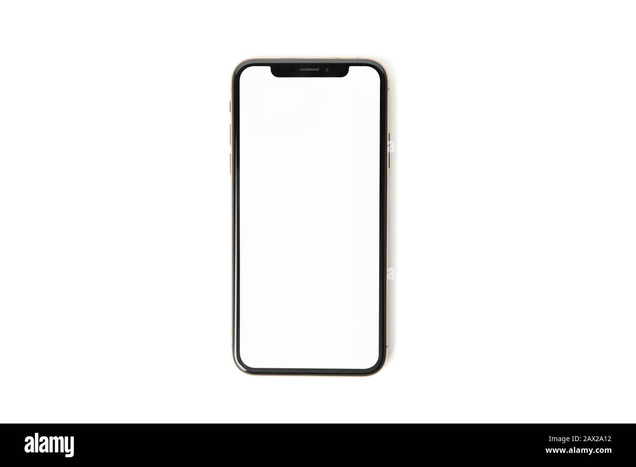 Phone with empty screen isolated on white background Stock Photo - Alamy