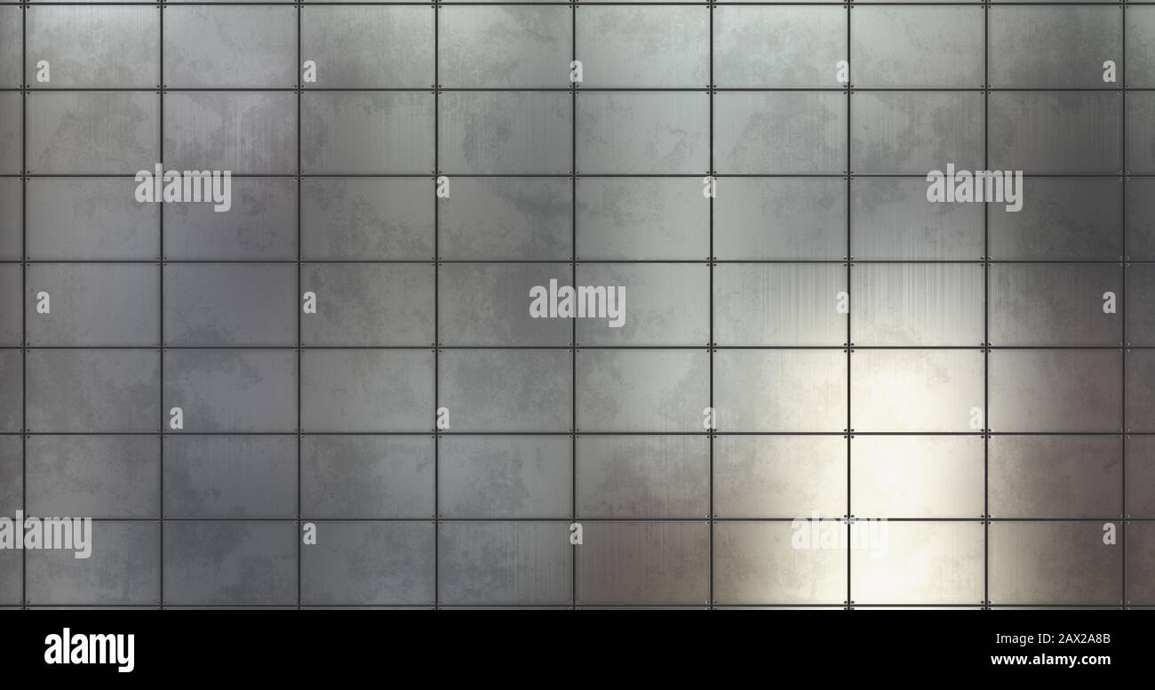 Metal background wall. 3D render metal panel Stock Photo - Alamy