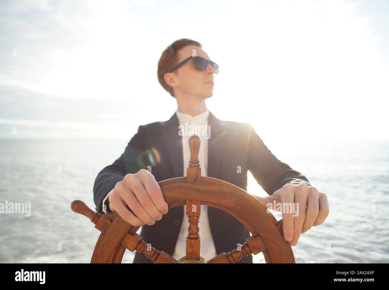 Rudder ship wheel hand hi-res stock photography and images - Alamy