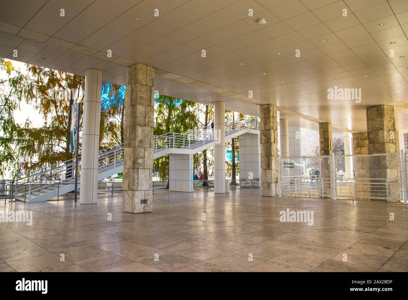 Getty museum art outside garden building los angeles Stock Photo - Alamy