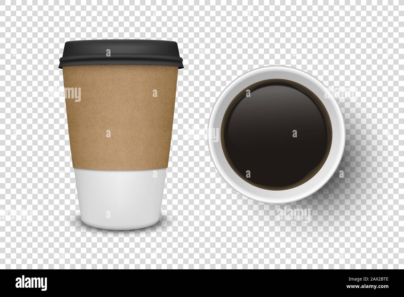 Vector 3d Realistic Disposable Opened Paper, Plastic Coffee Cup for ...