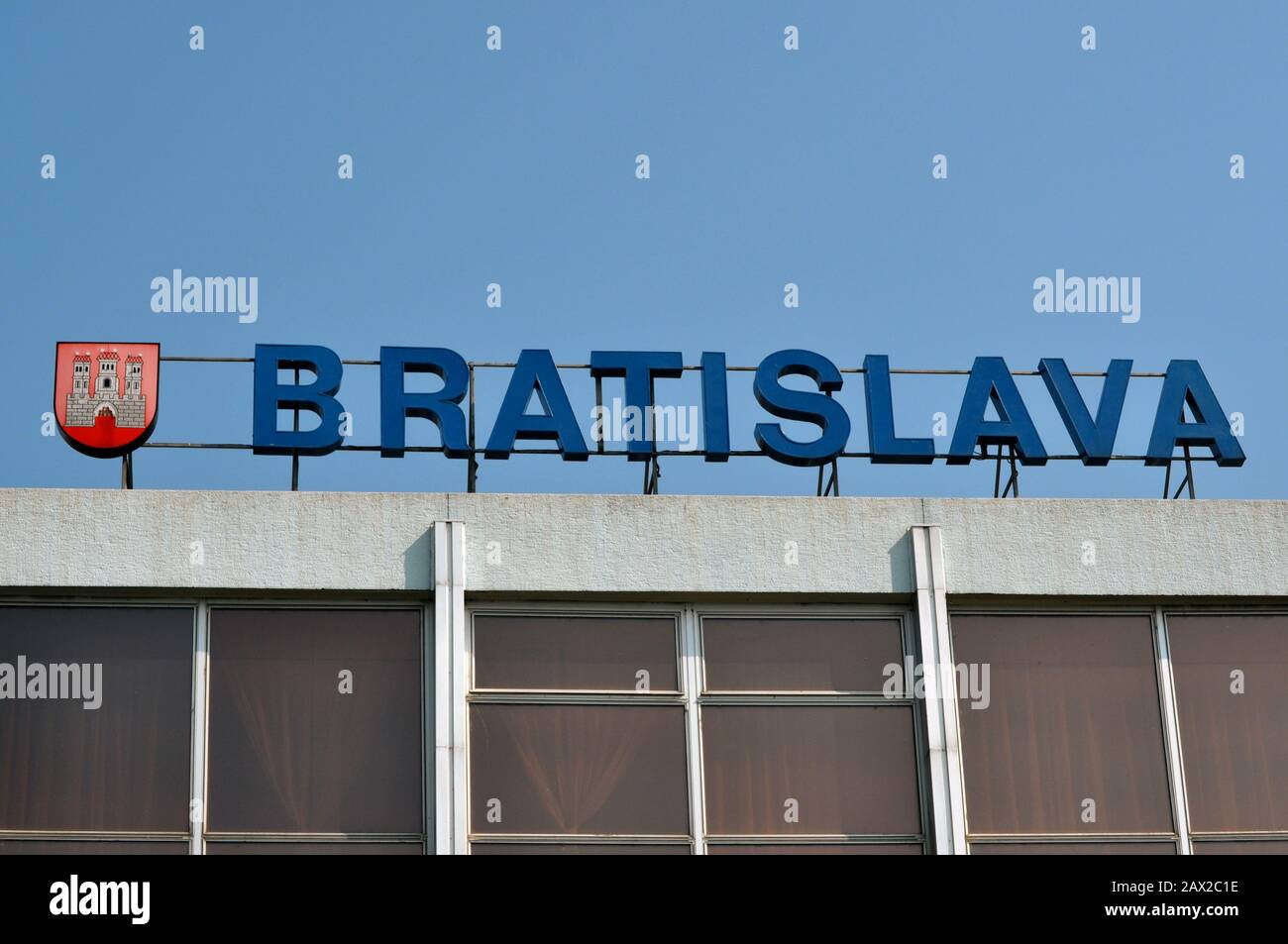 Bratislava lettering and coat of arms Stock Photo - Alamy