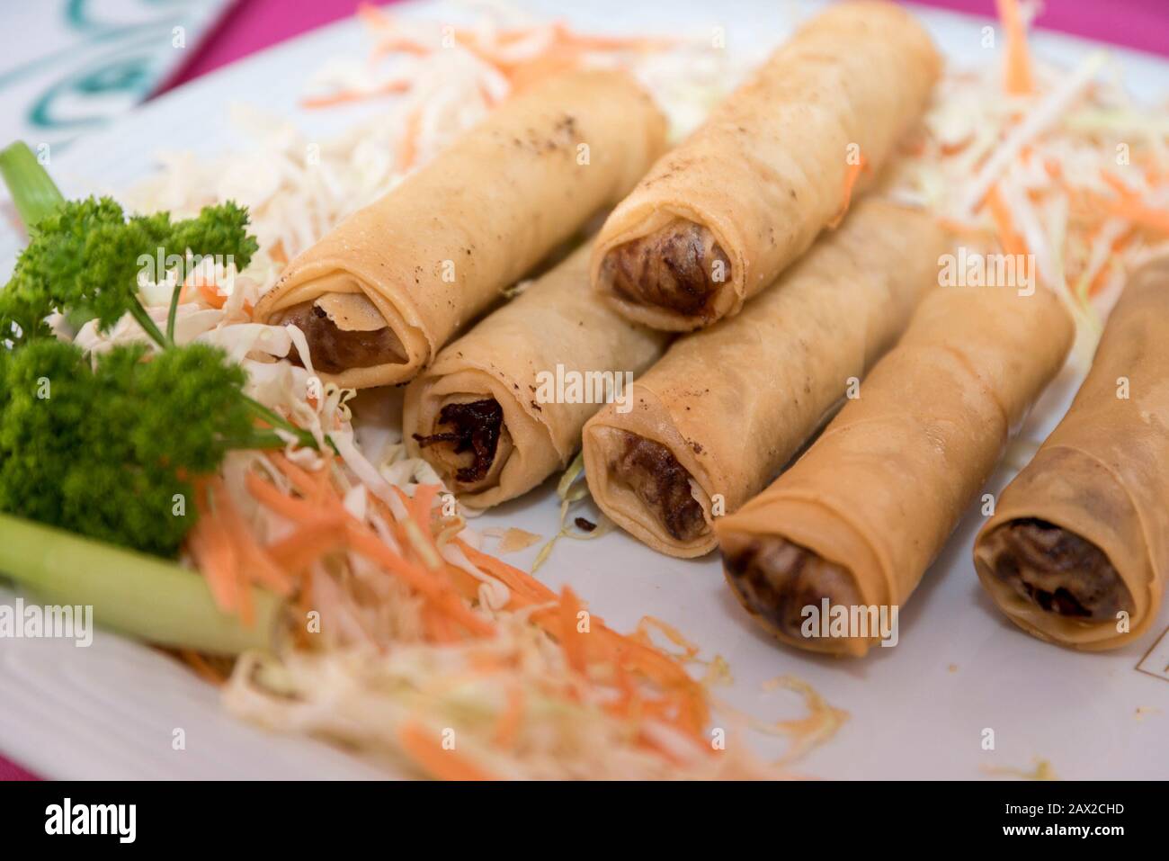 Spring rolls as an Asian snack Stock Photo - Alamy