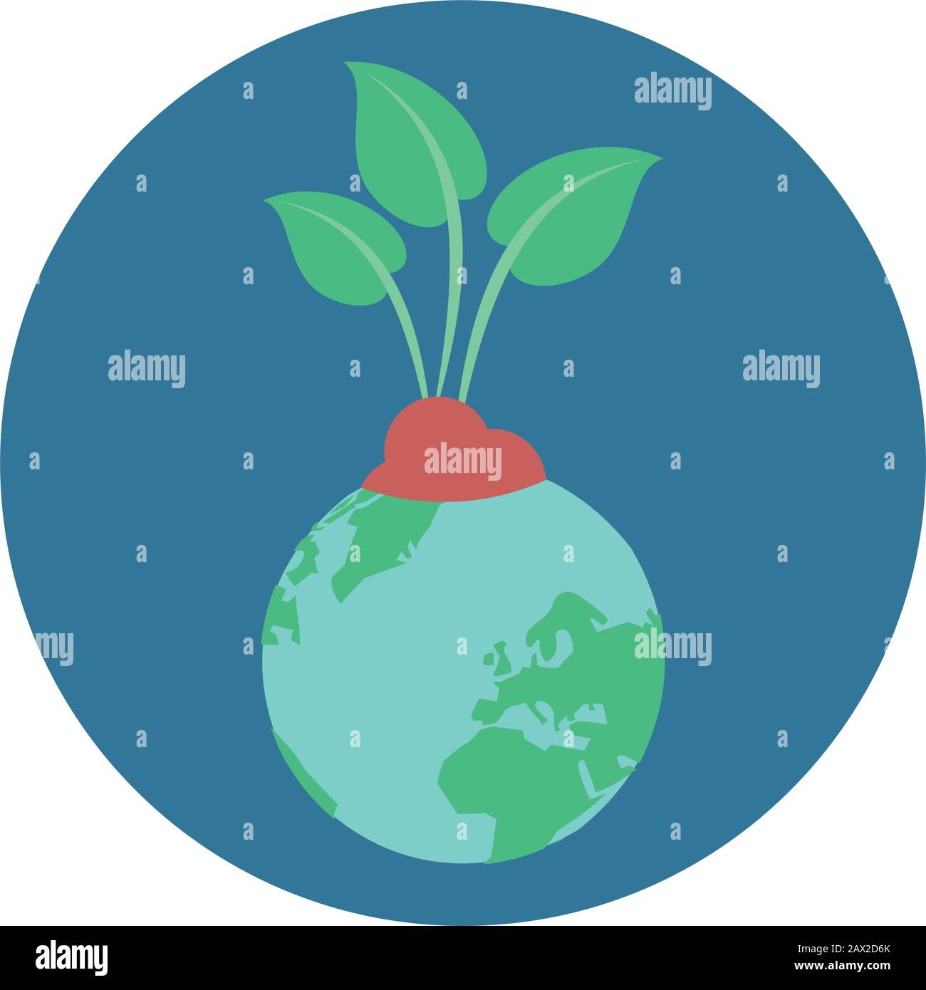 world planet earth with leafs plant Stock Vector Image & Art - Alamy