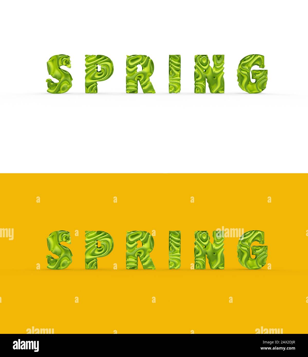 Stylized word text Spring, abstract good texture, there is a shadow ...