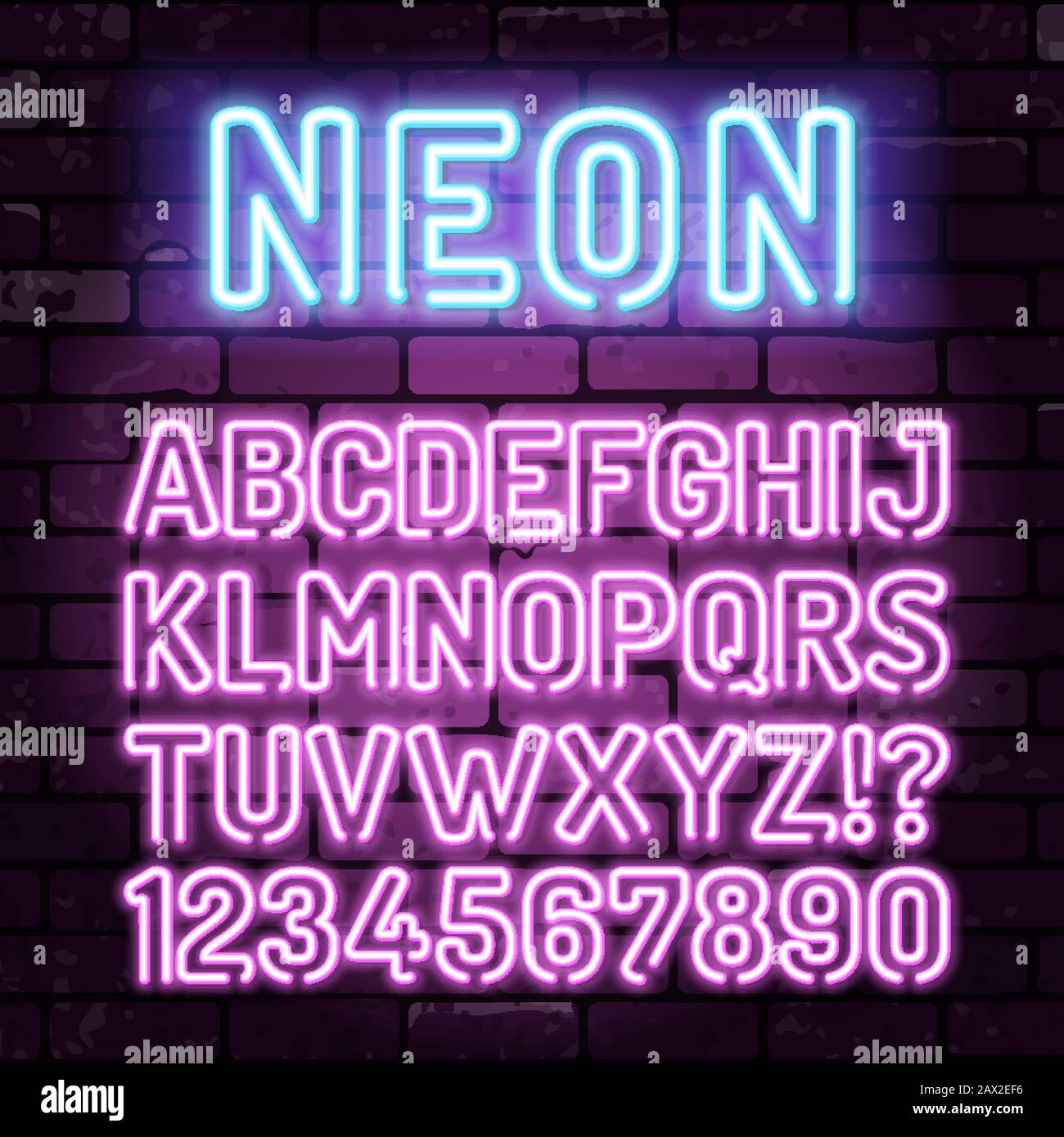 Neon alphabet hi-res stock photography and images - Alamy