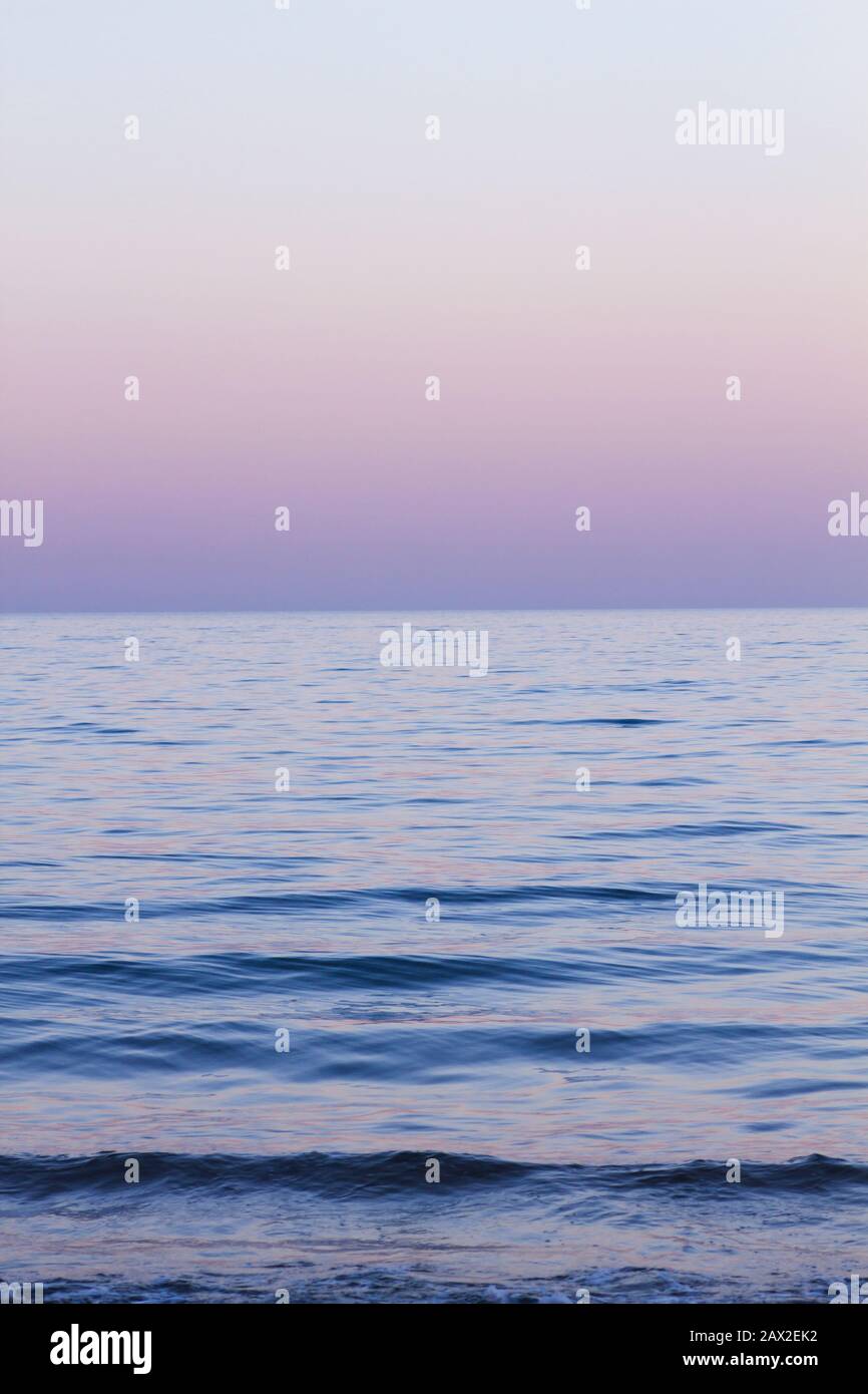 Quiet seascape in the Mediterranean Sea at sunset Stock Photo - Alamy