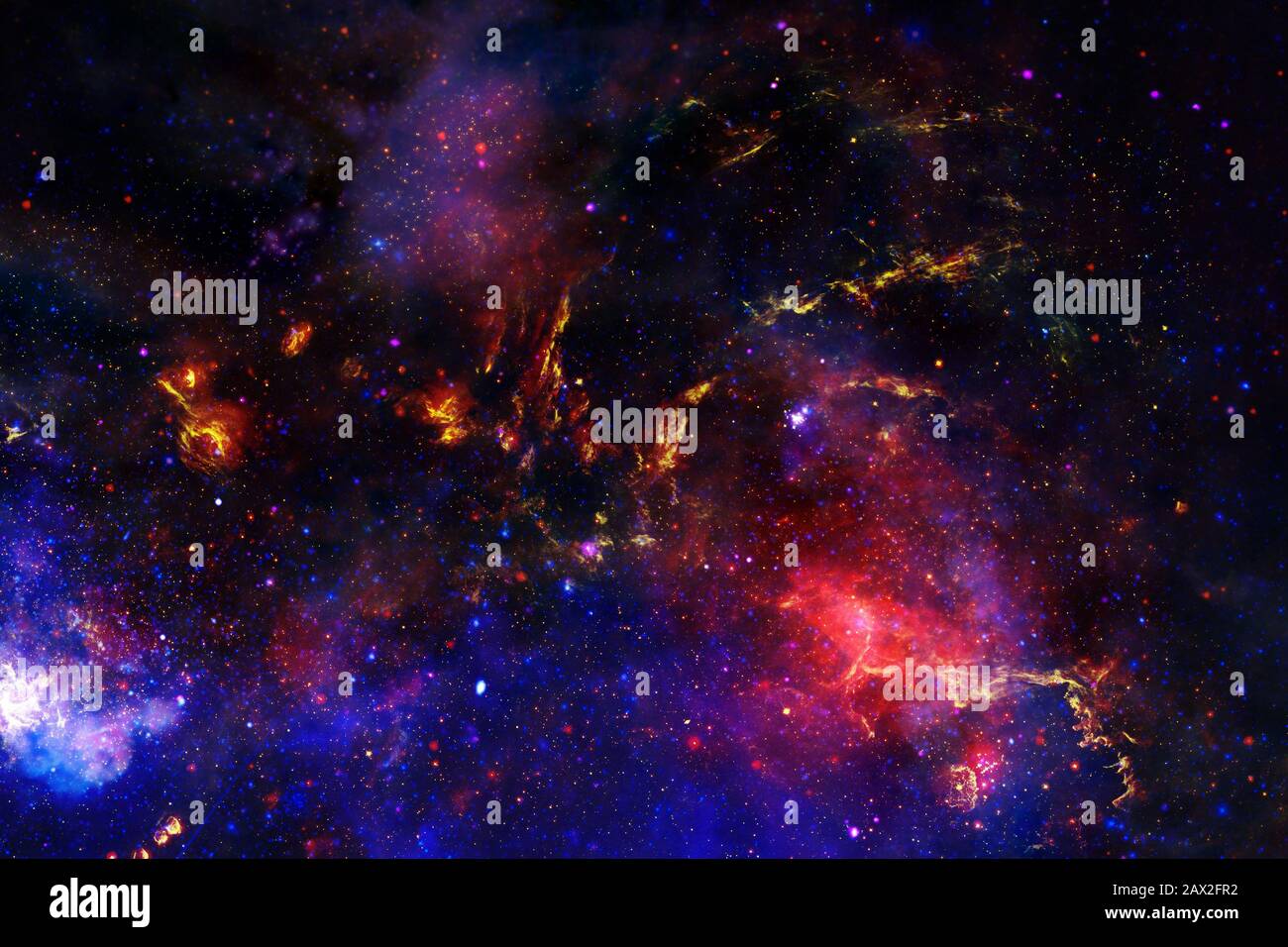 Nebulae and stars in outer space, glowing mysterious universe. Elements ...