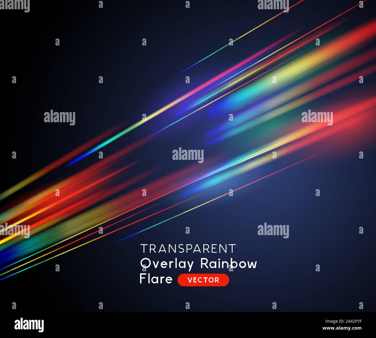 Rainbow light streaks optical lens floare effects. Vector illustration ...