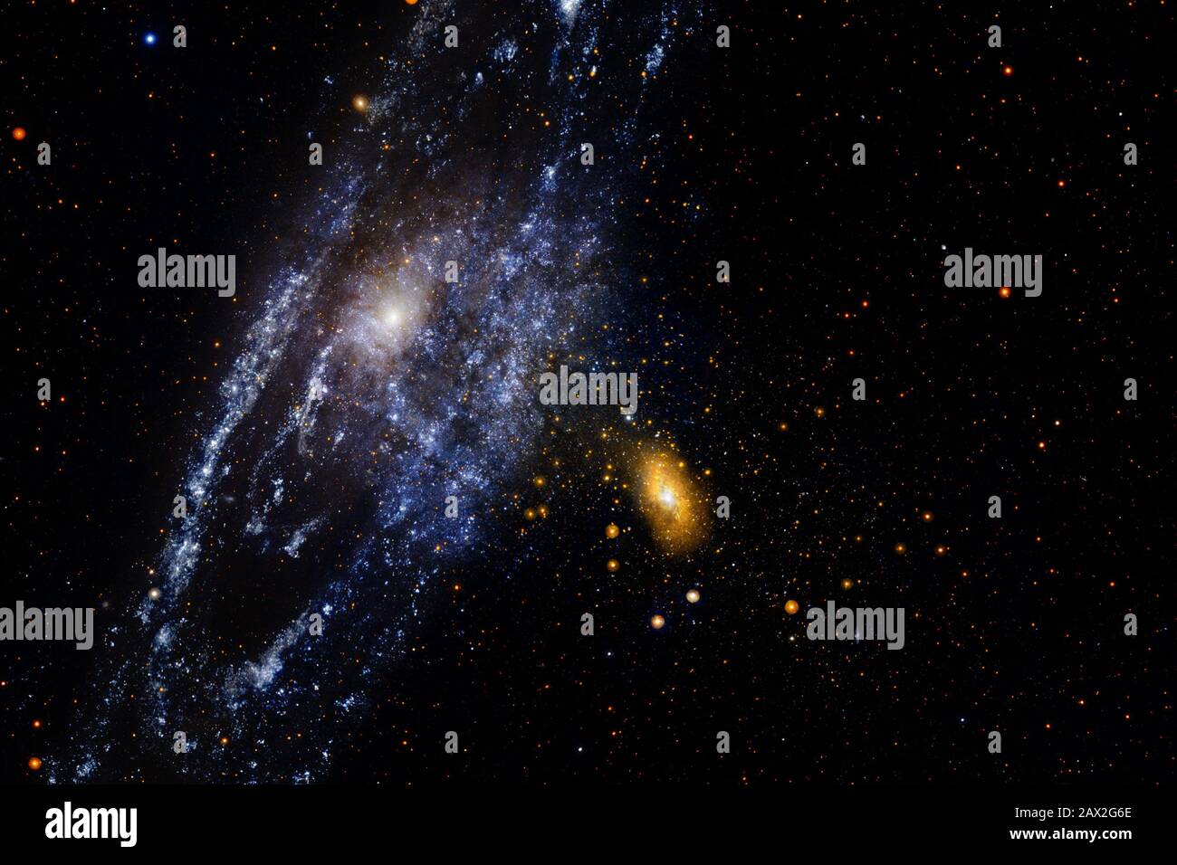 Universe scene with stars and galaxies in deep space showing the beauty ...