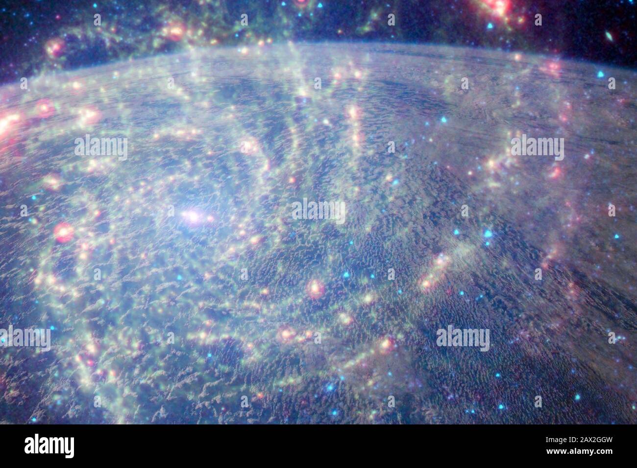 Colors of Earth. Our planet from orbit. Cosmic landscape. Elements of ...