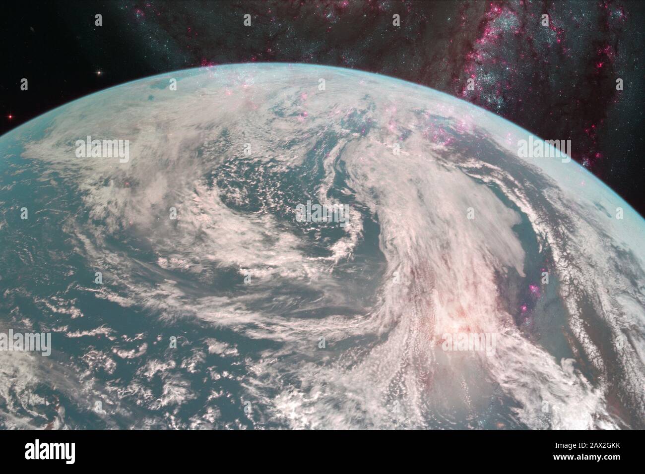 Earth and galaxy. Awesome science fiction wallpaper. Elements of this ...