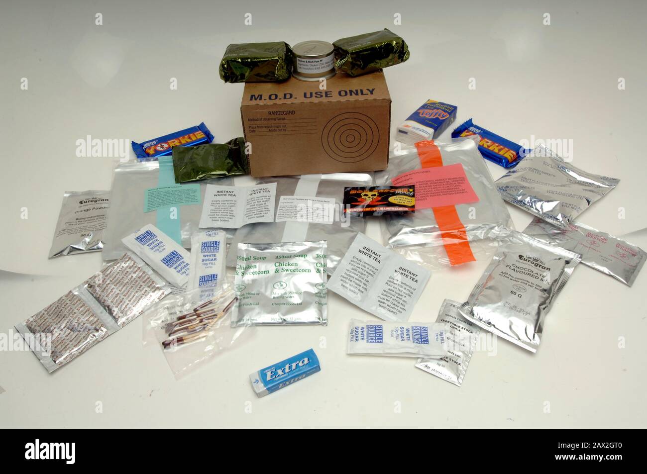 A 24 hour ration pack issued to soldiers serving in Afghanistan in 2005 ...