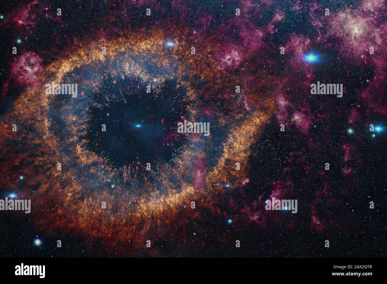 Universe scene with stars and galaxies in deep space showing the beauty ...