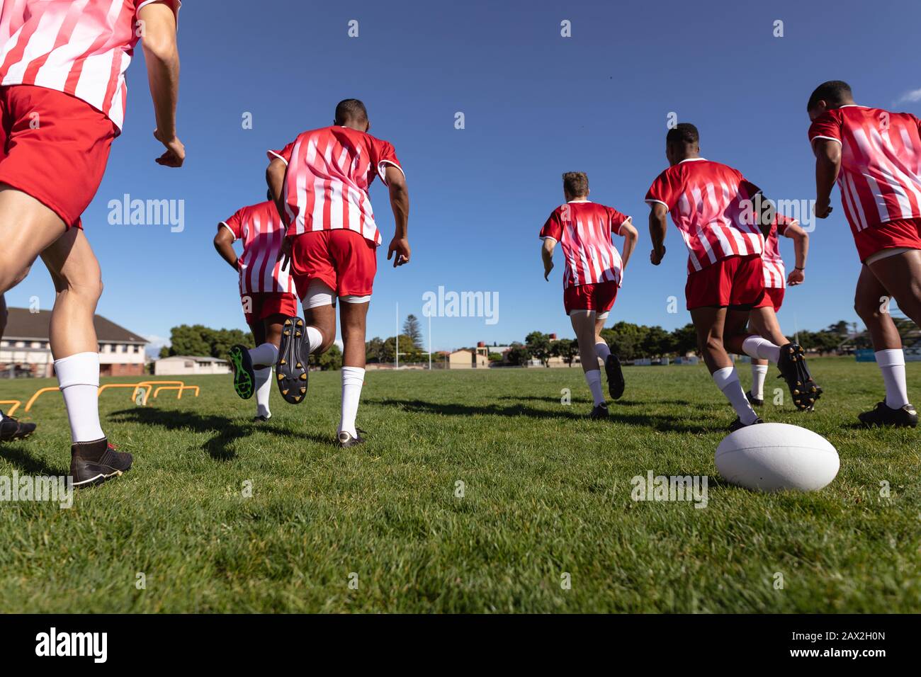 Rugby players running Stock Photo - Alamy
