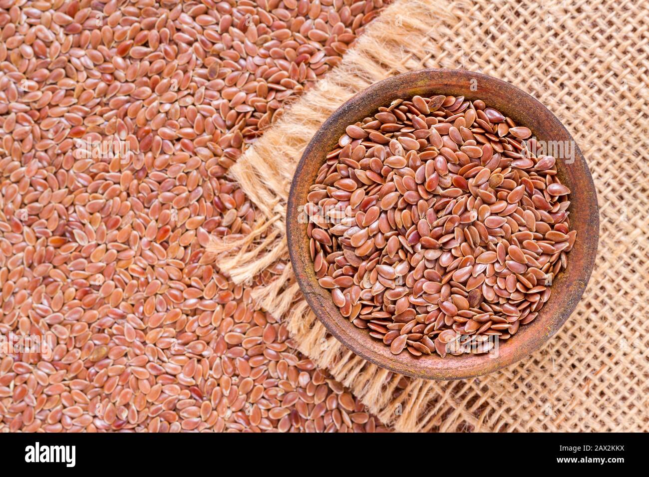 Linseed grains on the table- Linum usitatissimum Stock Photo - Alamy