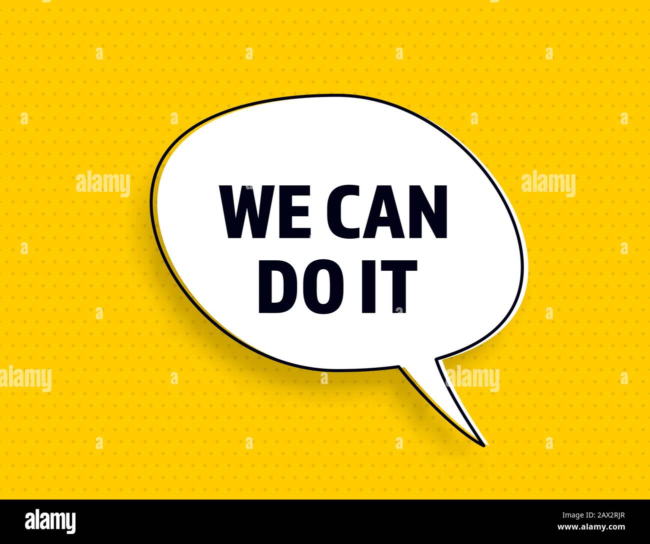 We can do it speech bubble banner pop art memphis style Stock Vector ...