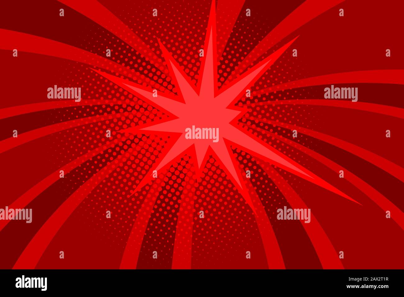 Comic red sunbeam background Retro pop art style cartoon Stock Vector ...