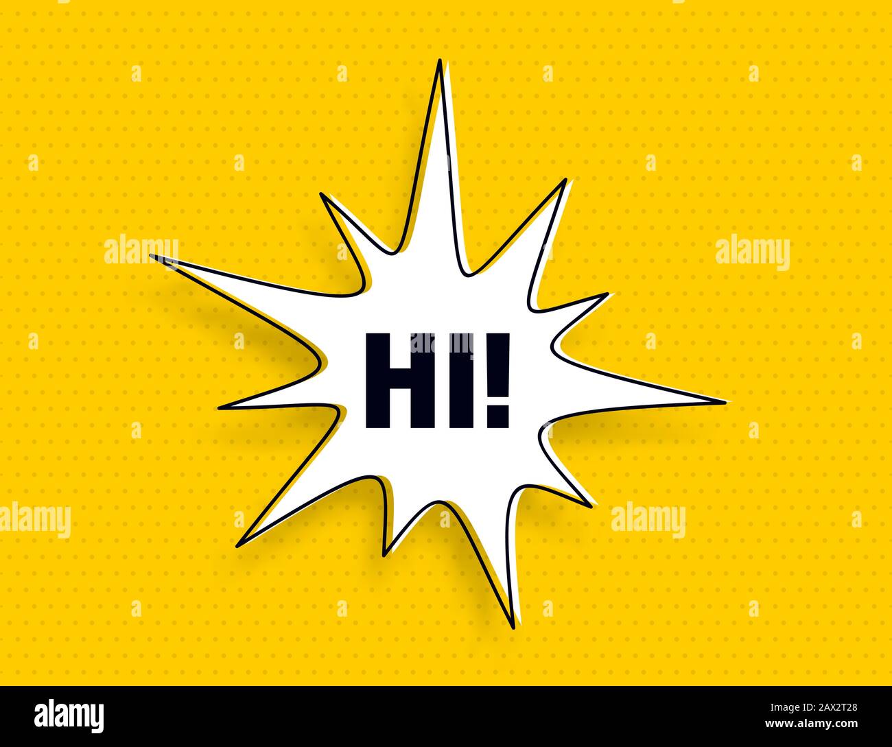 Hi speech bubble banner pop art memphis style Stock Vector Image & Art ...