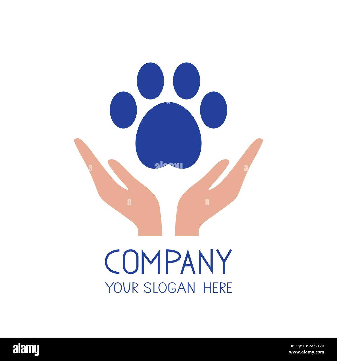 Medicine veterinarian logo. Hands with paw icon Stock Vector Image ...