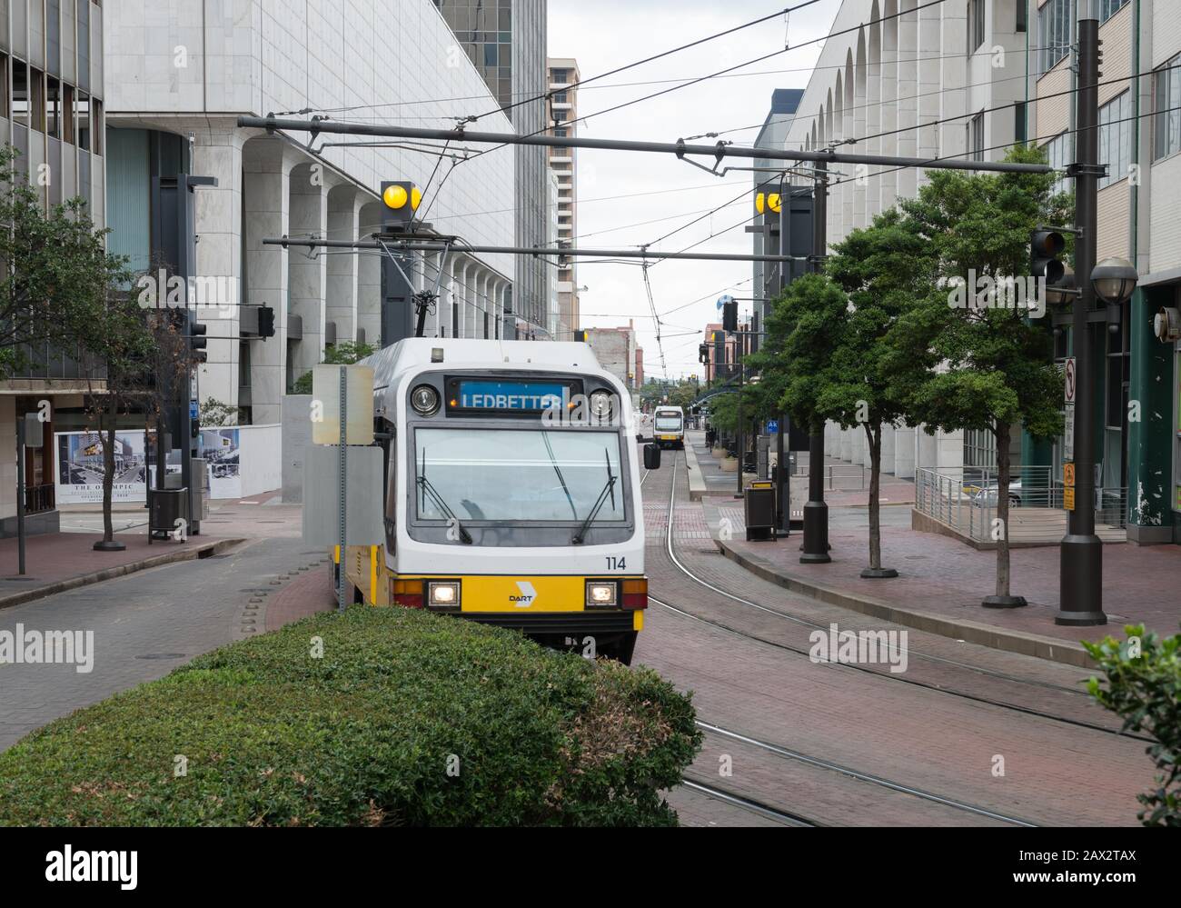 Dart Dallas Area Rapid Transit Light Rail Train In Downtown Dallas High ...