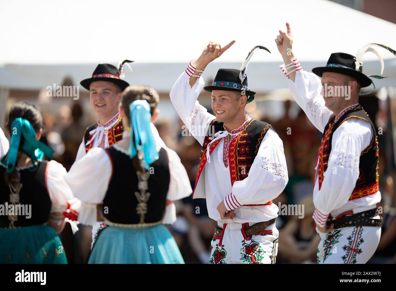 Whiting, Indiana, USA - July 27, 2019: Pierogi Fest, Slovakian men ...