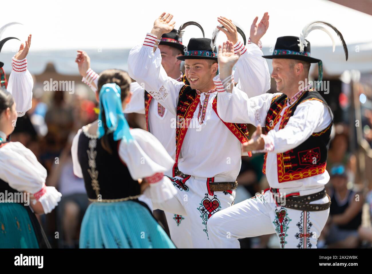 Whiting, Indiana, USA - July 27, 2019: Pierogi Fest, Slovakian men ...