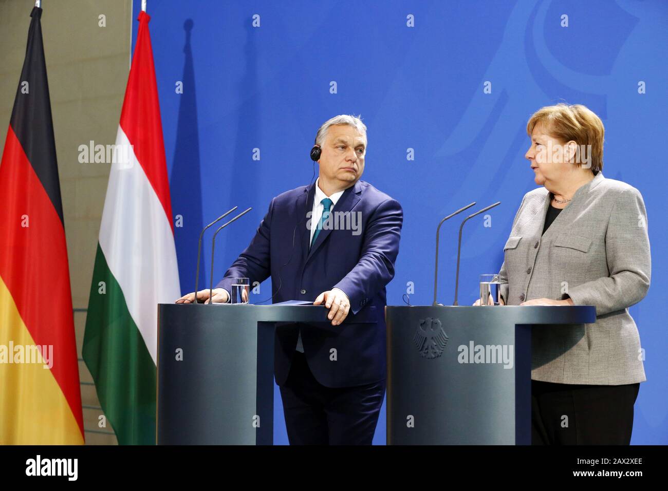Hungarian prime minister and dr angela merkel hi-res stock photography ...