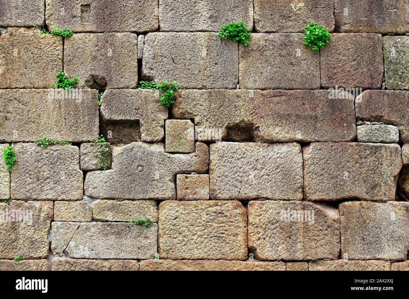 Stone brick medieval wall. Old building Stock Photo - Alamy
