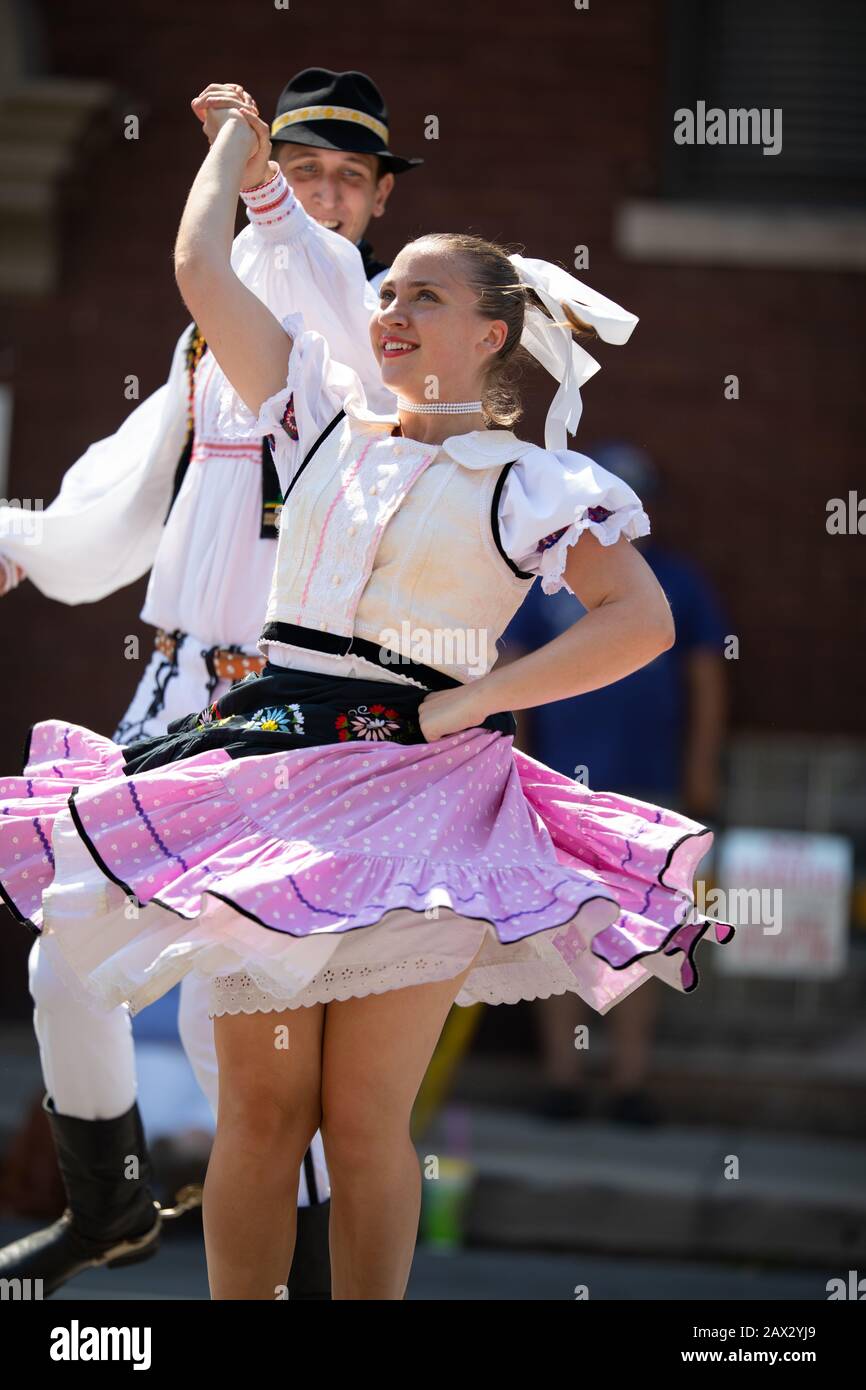 Whiting, Indiana, USA - July 27, 2019: Pierogi Fest, a couple of ...