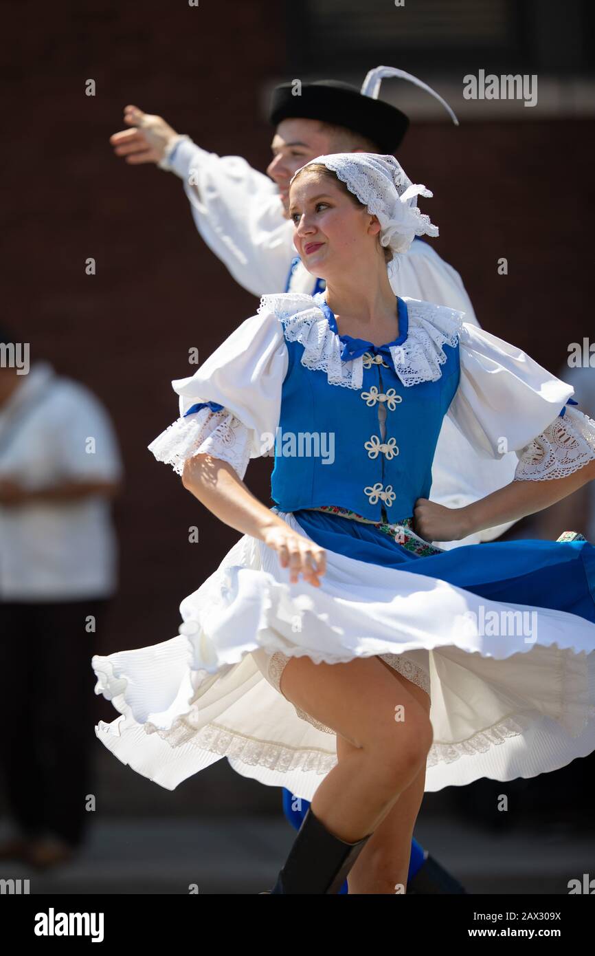 Whiting, Indiana, USA - July 27, 2019: Pierogi Fest, a couple of ...
