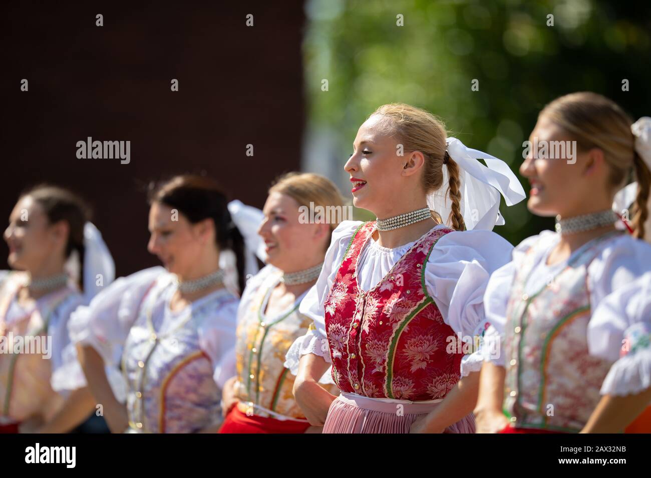 Whiting, Indiana, USA - July 27, 2019: Pierogi Fest, Slovakian women ...