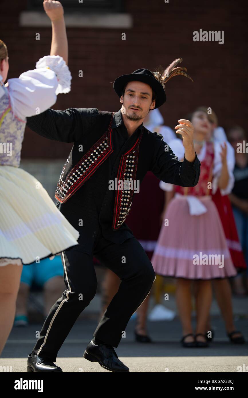 Whiting, Indiana, USA - July 27, 2019: Pierogi Fest, a couple of ...