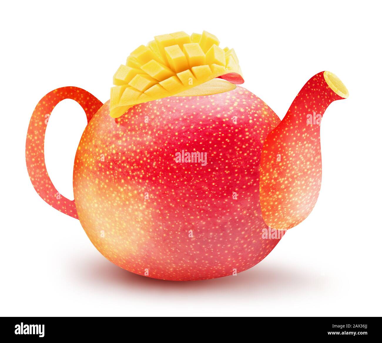mango shape teapot isolated on a white background Stock Photo - Alamy