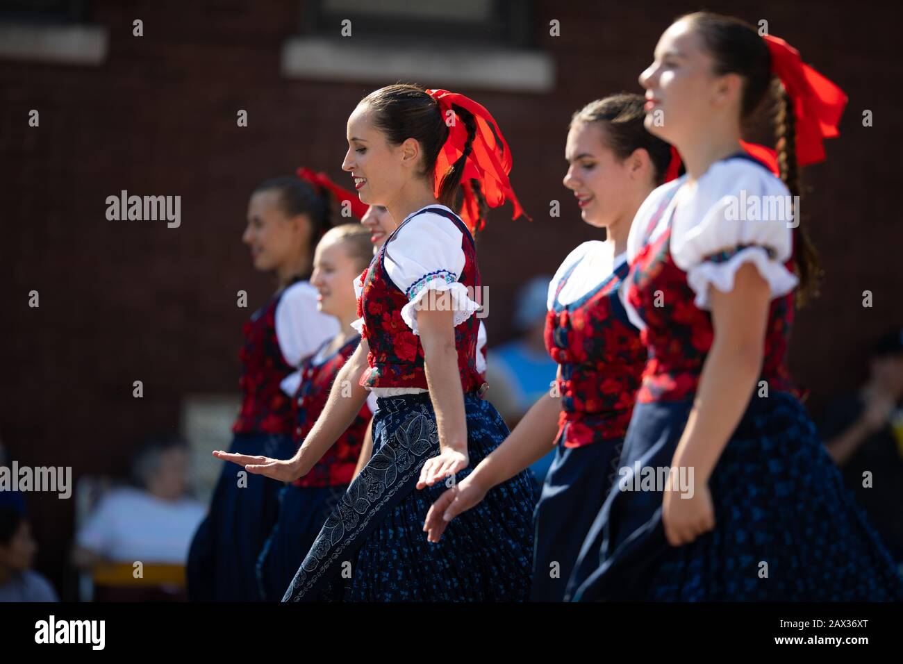 Whiting, Indiana, USA - July 27, 2019: Pierogi Fest, Slovakian women ...