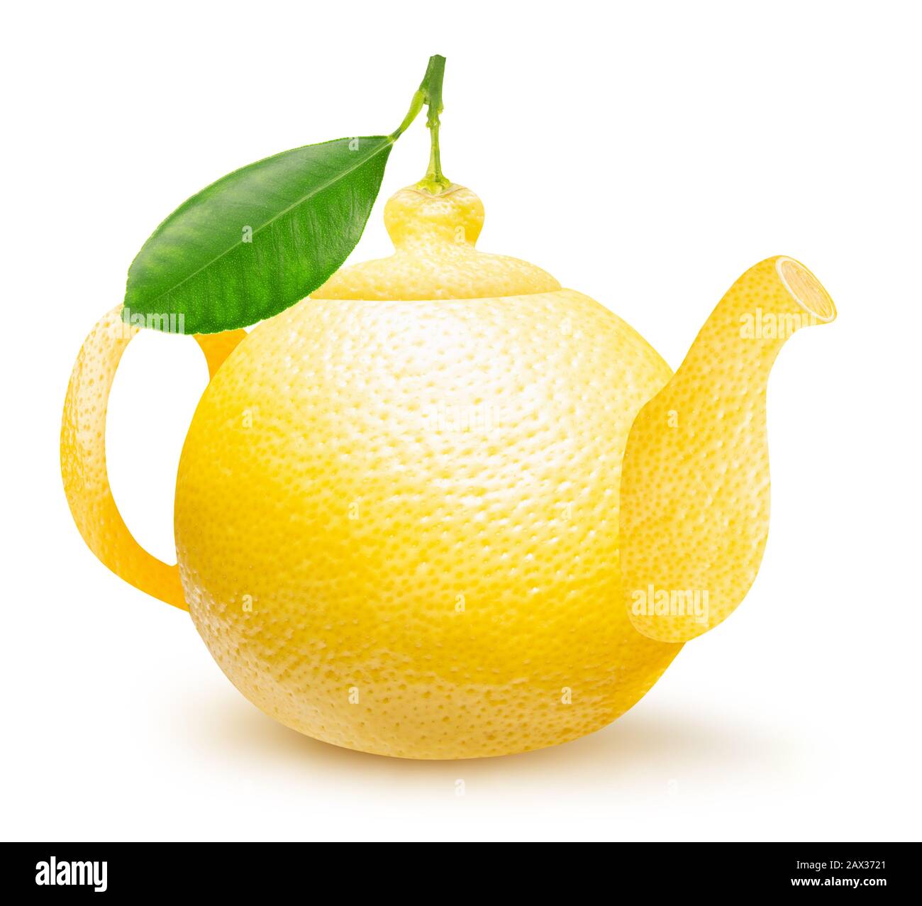 lemon shape teapot isolated on a white background Stock Photo - Alamy